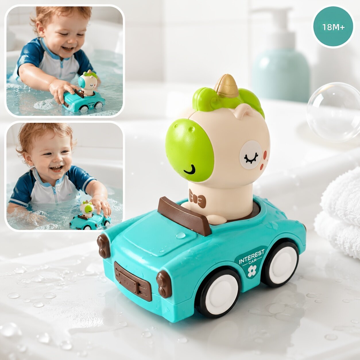 Игрушка для ванны "Машинка" для малышей, 1 шт, милая животная водная игрушка, плавающая игрушка для ванны для мальчиков и девочек, синий цвет