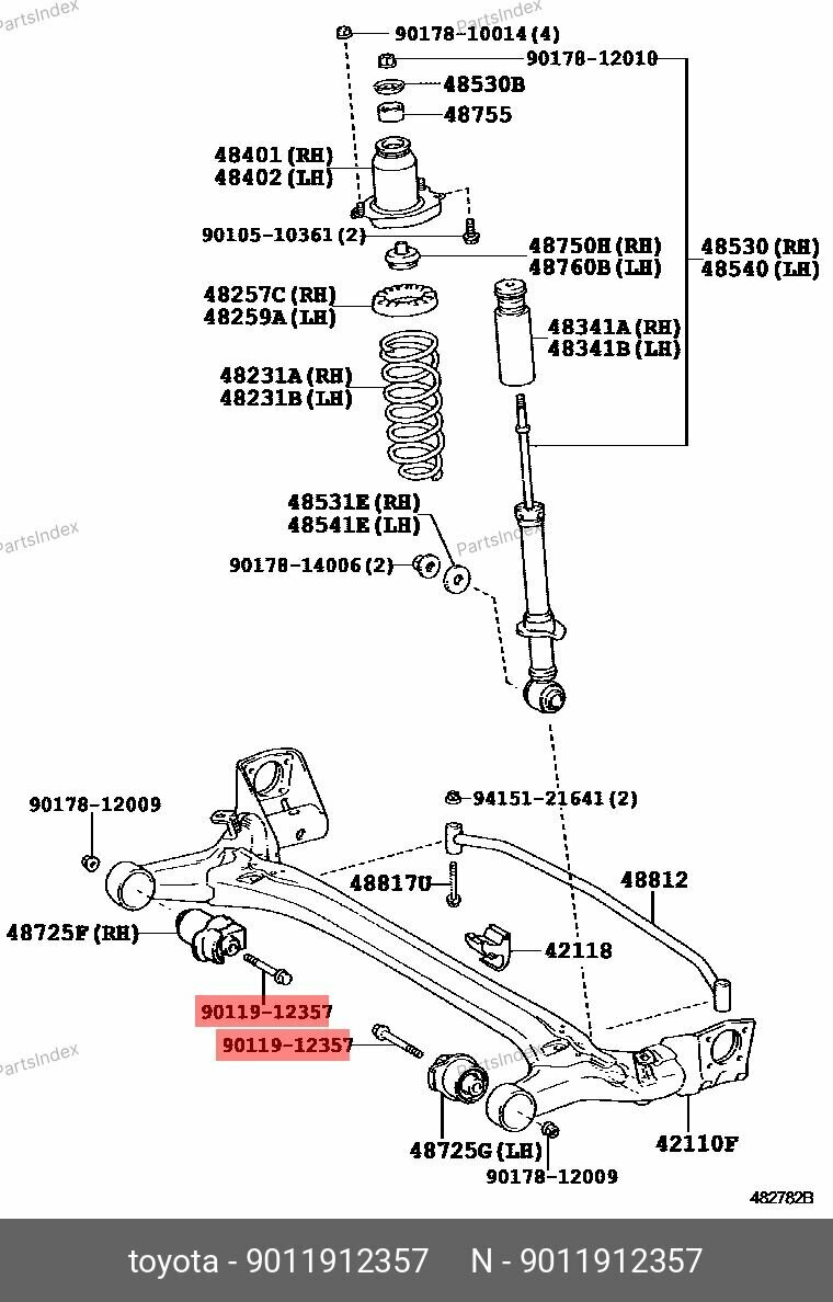 Болт автомобильный TOYOTA 9011912357, для легковых автомобилей