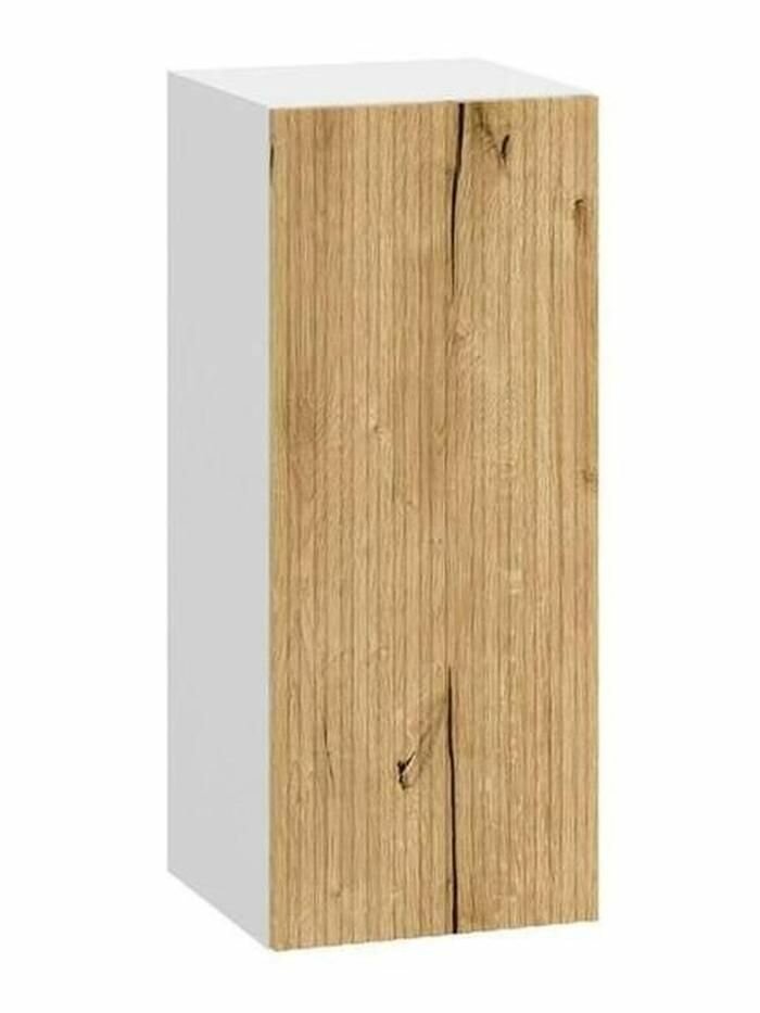 Кухонный модуль навесной, шкаф Стайер с полками, с доводчиками, 30х29.6х72 см, Белый / Дуб Торонто