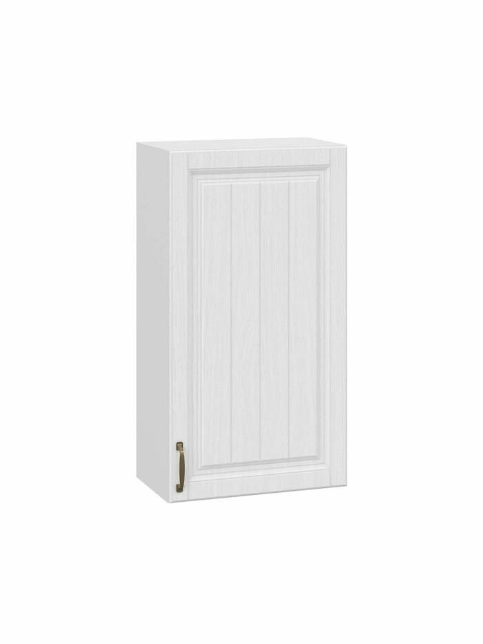 Кухонный модуль навесной, шкаф Флоренс с полками, с доводчиками, 50х29.6х91.2 см, Белый / Белый текстурный