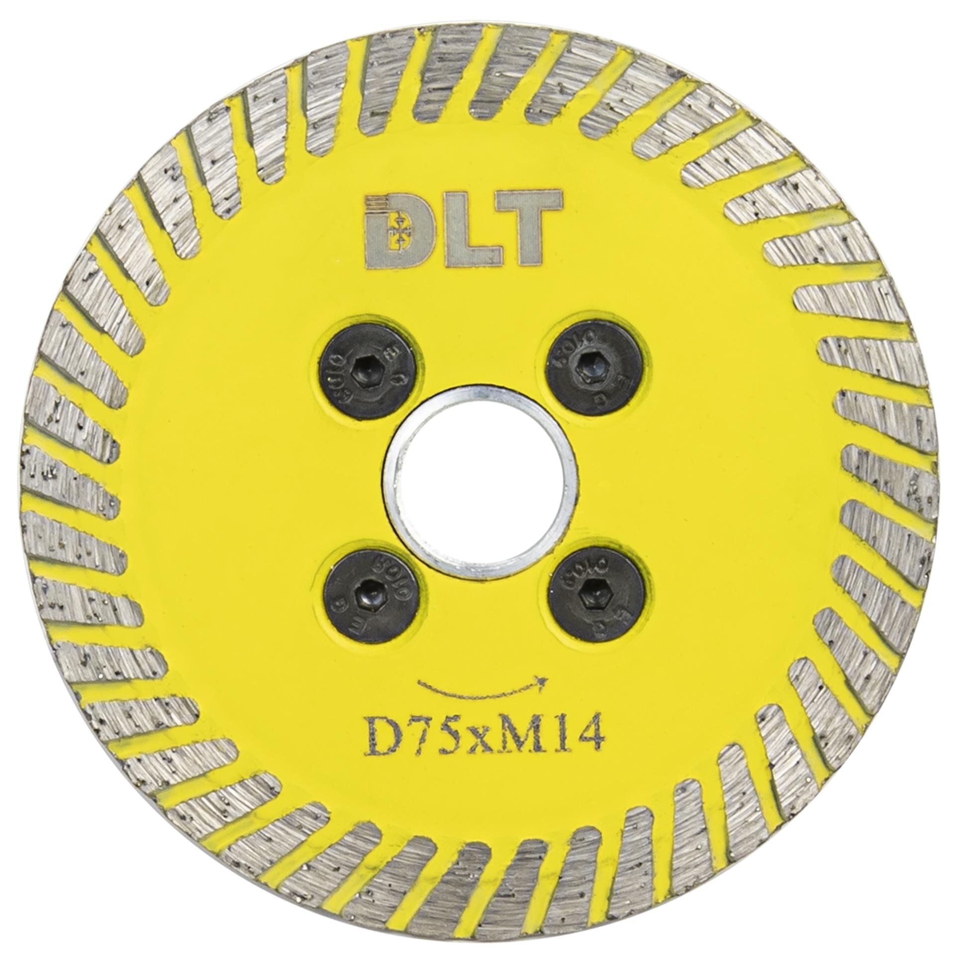 Диск алмазный DLT / ДЛТ MINI TURBO по керамограниту, сухой рез, диаметр 75мм, посадочный 14мм, высота сегмента 10мм, рез 2мм / расходные материалы и оснастка