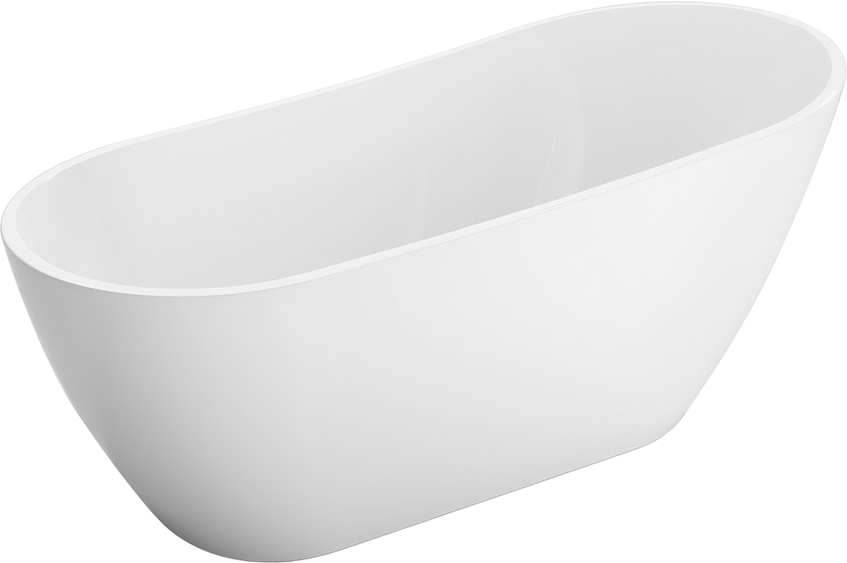 Акриловая ванна BelBagno BB704 170x80 см, отдельностоящая, белая, овальная, на ножках, со сливом-переливом, с донным клапаном