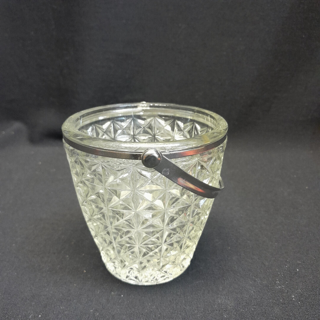 Ведерко для льда, хрусталь d=11.5 см h=11.5 см, винтаж СССР