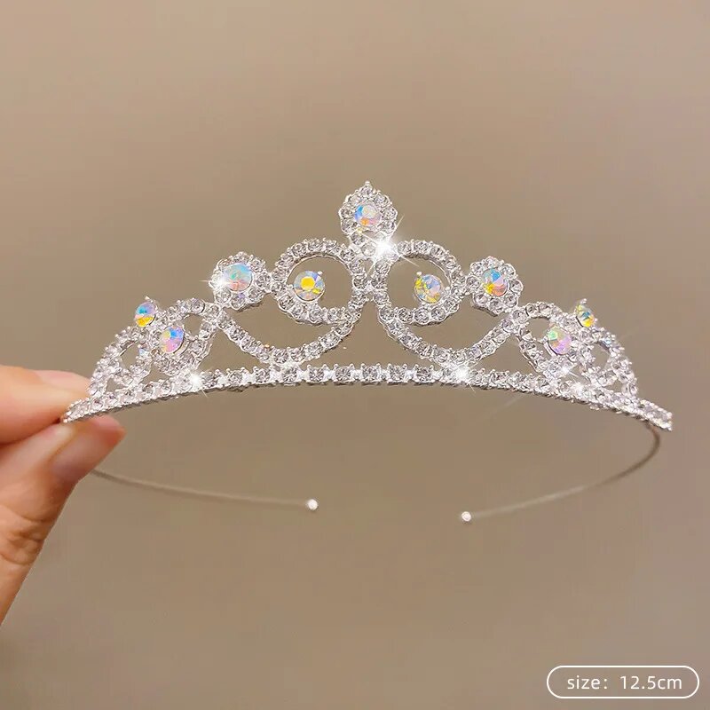 Детская корона принцессы, хрустальная тиара, аксессуары для волос для девочек, высококачественная атмосфера, танцевальное представление, подарок на день рождения, корона
