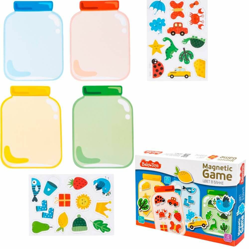 Настольная игра Десятое Королевство магнитная Цвет в банке: игровое поле - 4 шт, фигурки - 25 шт