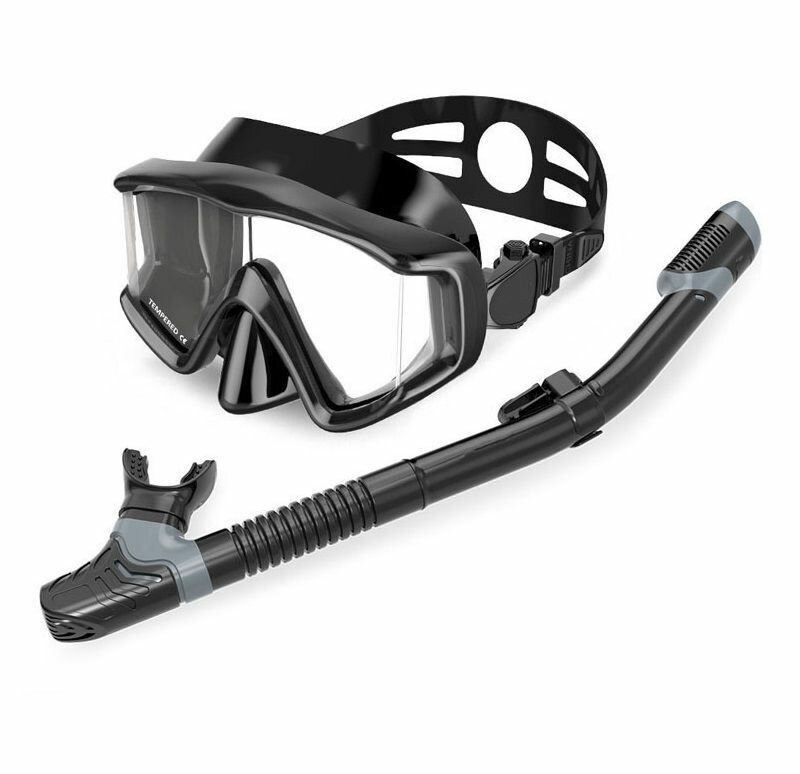 Маска с трубкой для плавания, дайвинга, снорклинга/ маска из закаленного стекла/ набор для подводного плавания