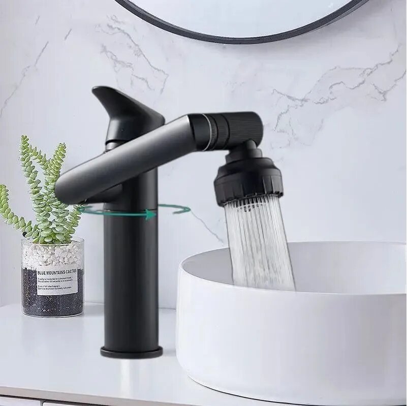 Смеситель для кухни и раковины "Гибкий излив", с регулировкой высоты, белый