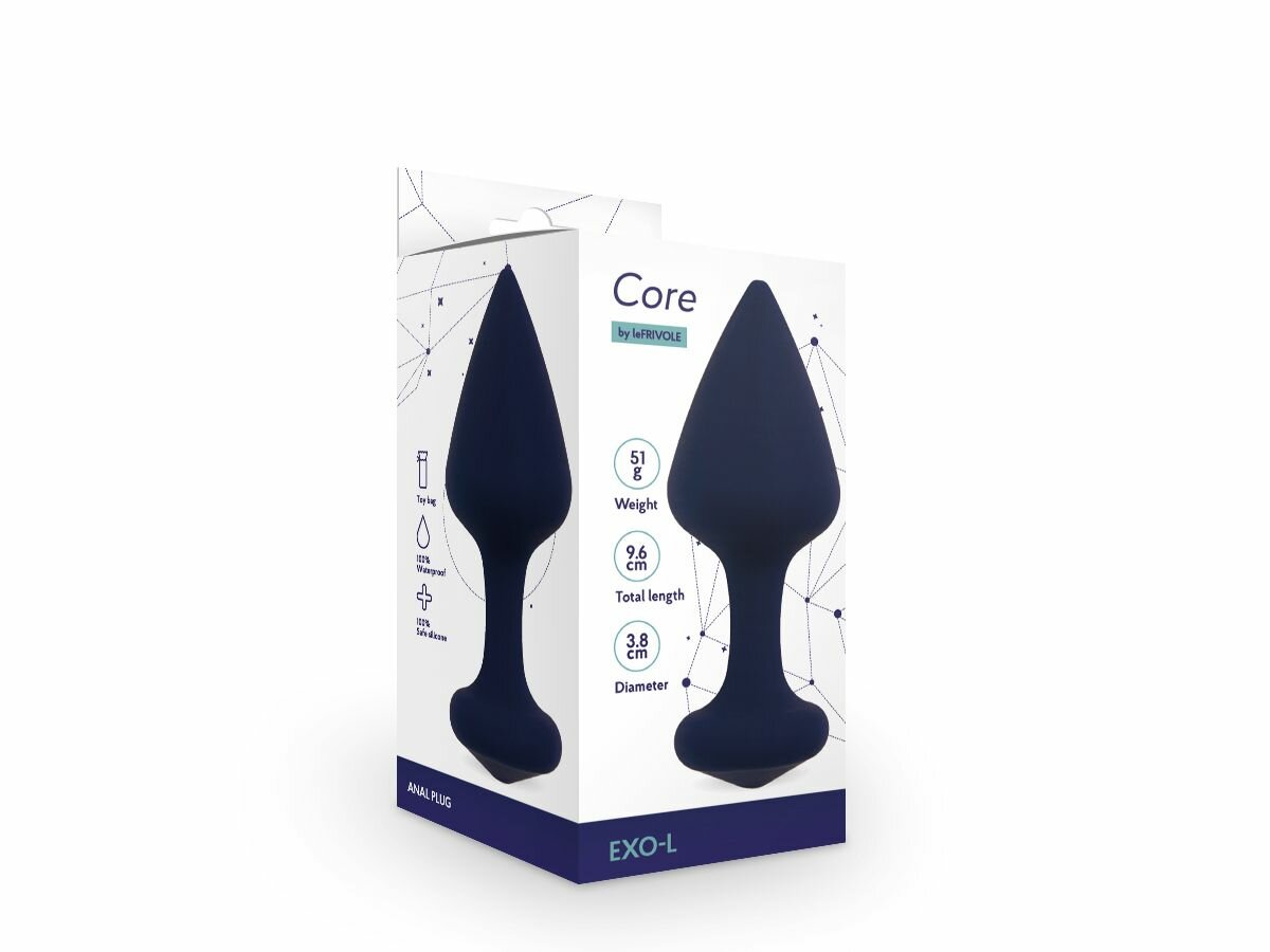 Анальная пробка Lola Games Exo S, силикон, 7,5см, водонепроницаемая, тихоокеанский цвет