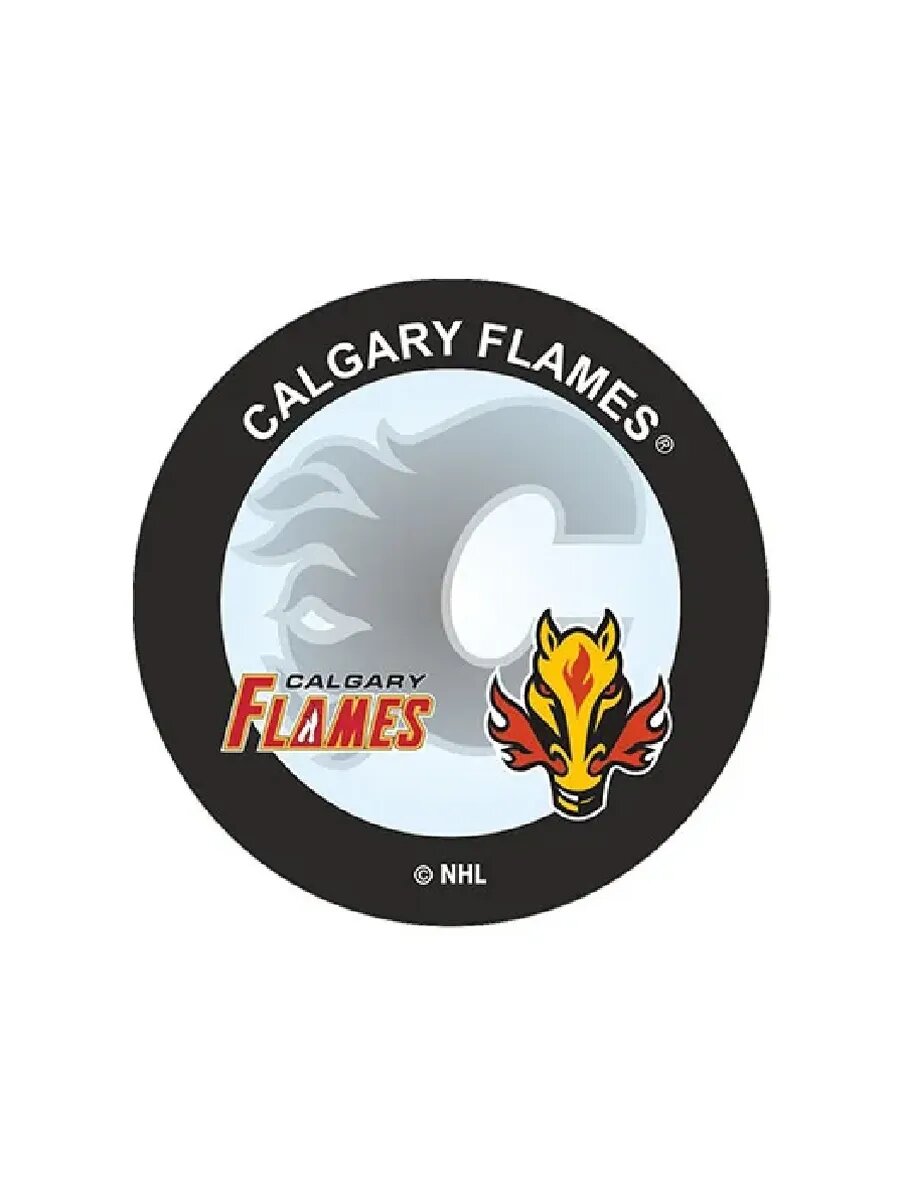 Шайба НХЛ три логотипа Калгари 1-ст.