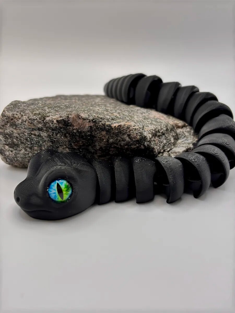 Фигурка подвижная Home&Misc "Змея гремучая", 3D антистресс, пластик, длина 23 см