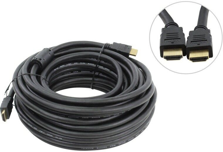 Кабель HDMI-HDMI ver:1.4, 15m, 2 фильтра Telecom (CG511D-15M)