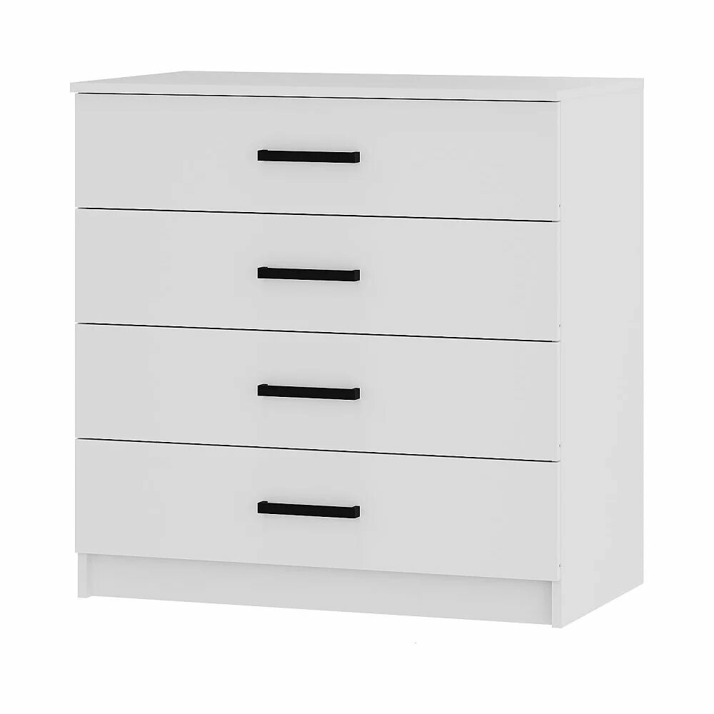 Комод Арника Фьюжн КМ-02 00-00136644, с черной фурнитурой, с 4-мя ящиками на направляющих