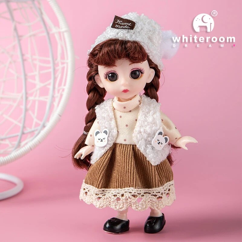 Whiteroom Мини-кукла 13 пластиковая Бежевый, doll with clothes 24