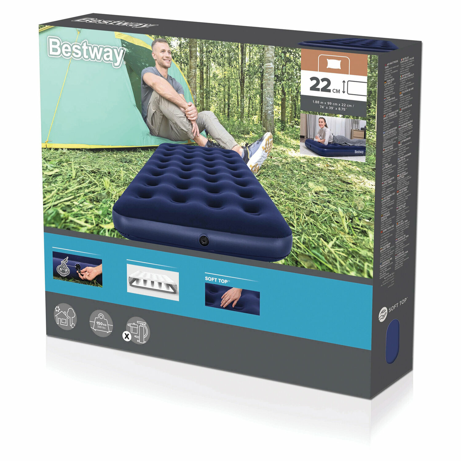 Bestway Надувной матрас 99х188х22 см до 150 кг 67001