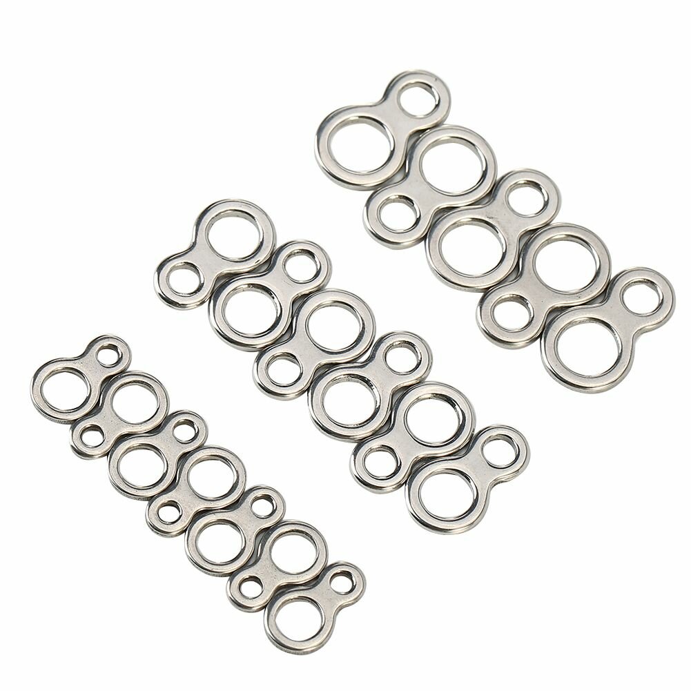 60 шт, рыболовные кольца из нержавеющей стали, фигурка 8, кольца для джиггинга, аксессуары для снастей, набор твердых металлических крючков для пресноводной рыбалки в соленой воде