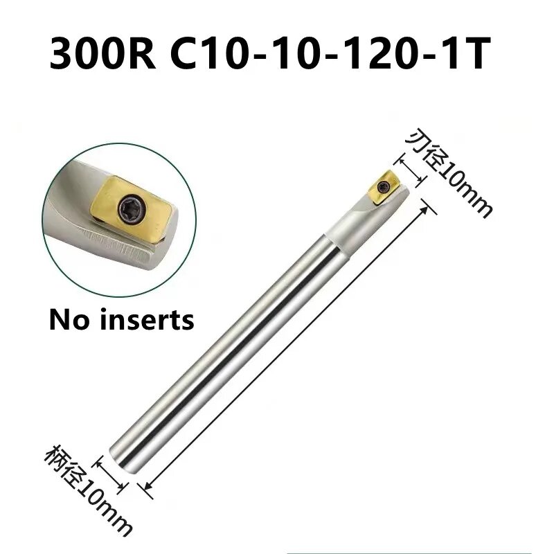 BAP300R 10 12 16 18 20 24 25 32 мм твердосплавная вставка с зажимом для фрезерования, прямоугольная прецизионная фреза, концевая фреза APMT1135 300RC10-10-120-1T