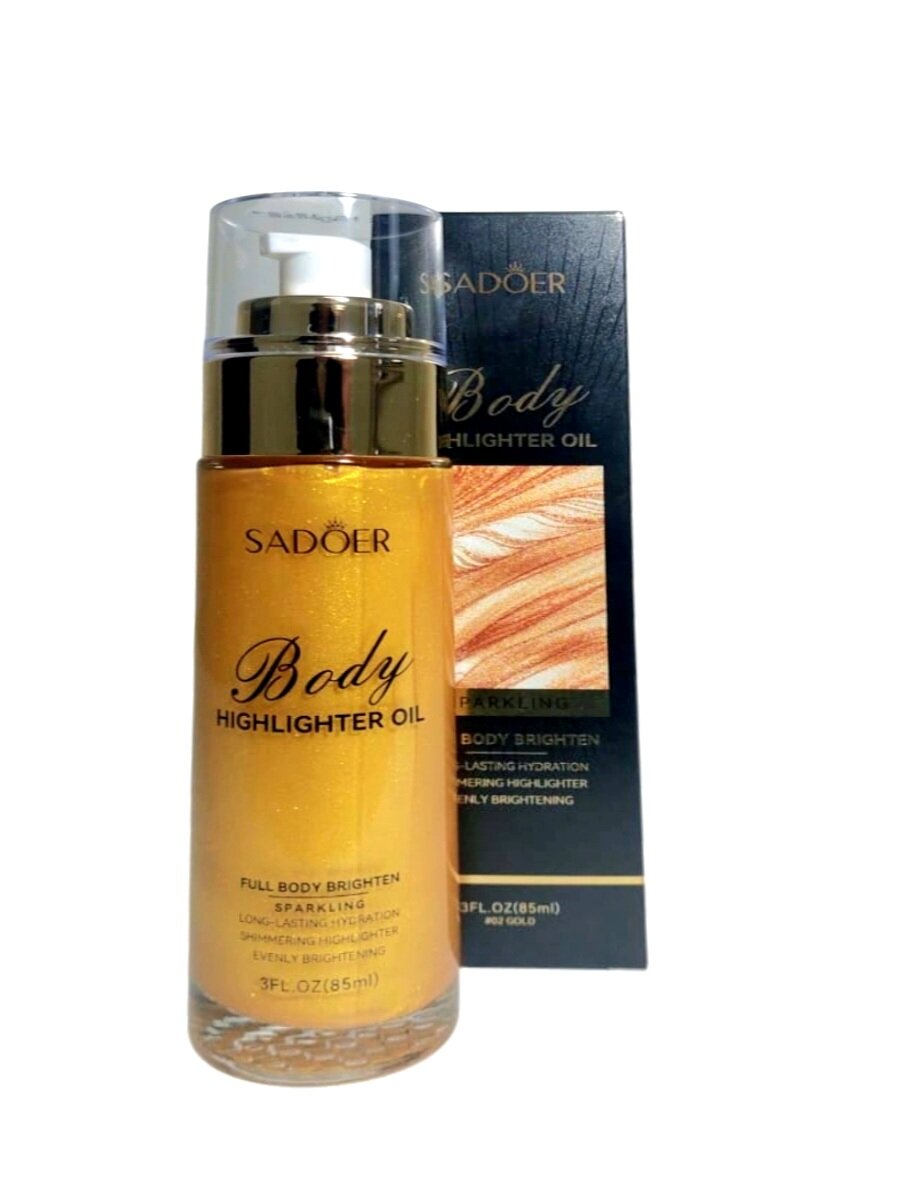 Масло-хайлайтер Sadoer, для лица и тела, тон 02, 85мл, жидкая текстура