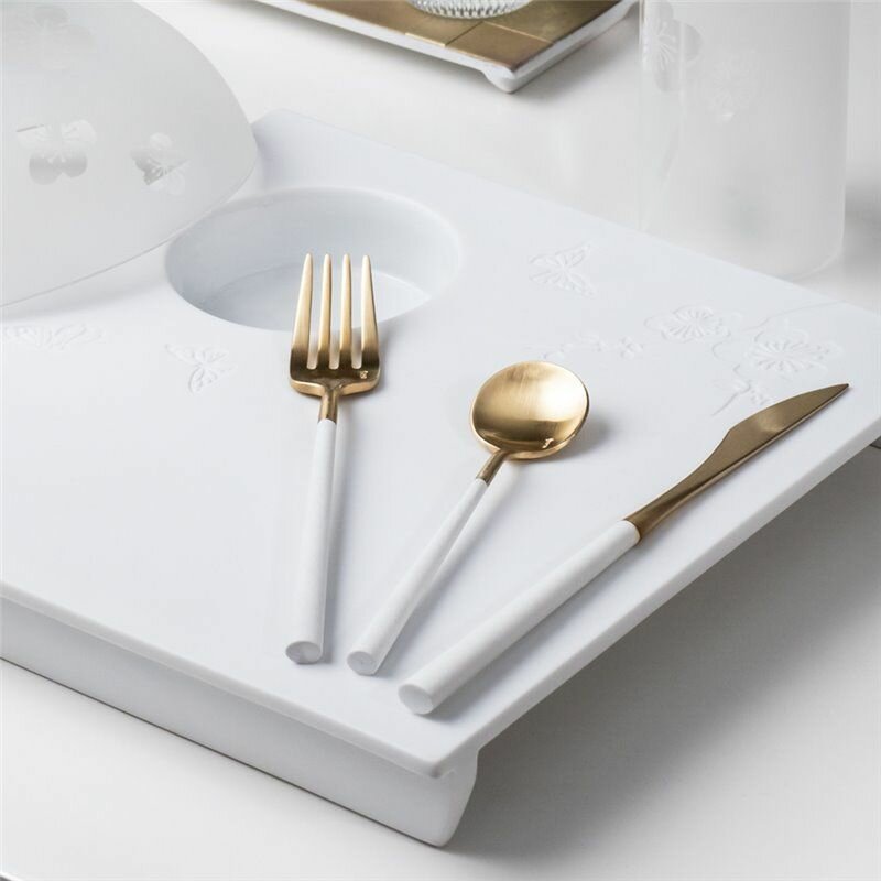 Набор столовых приборов Belo Inox Neo White Gold Round Cutlery Set NEOBGR