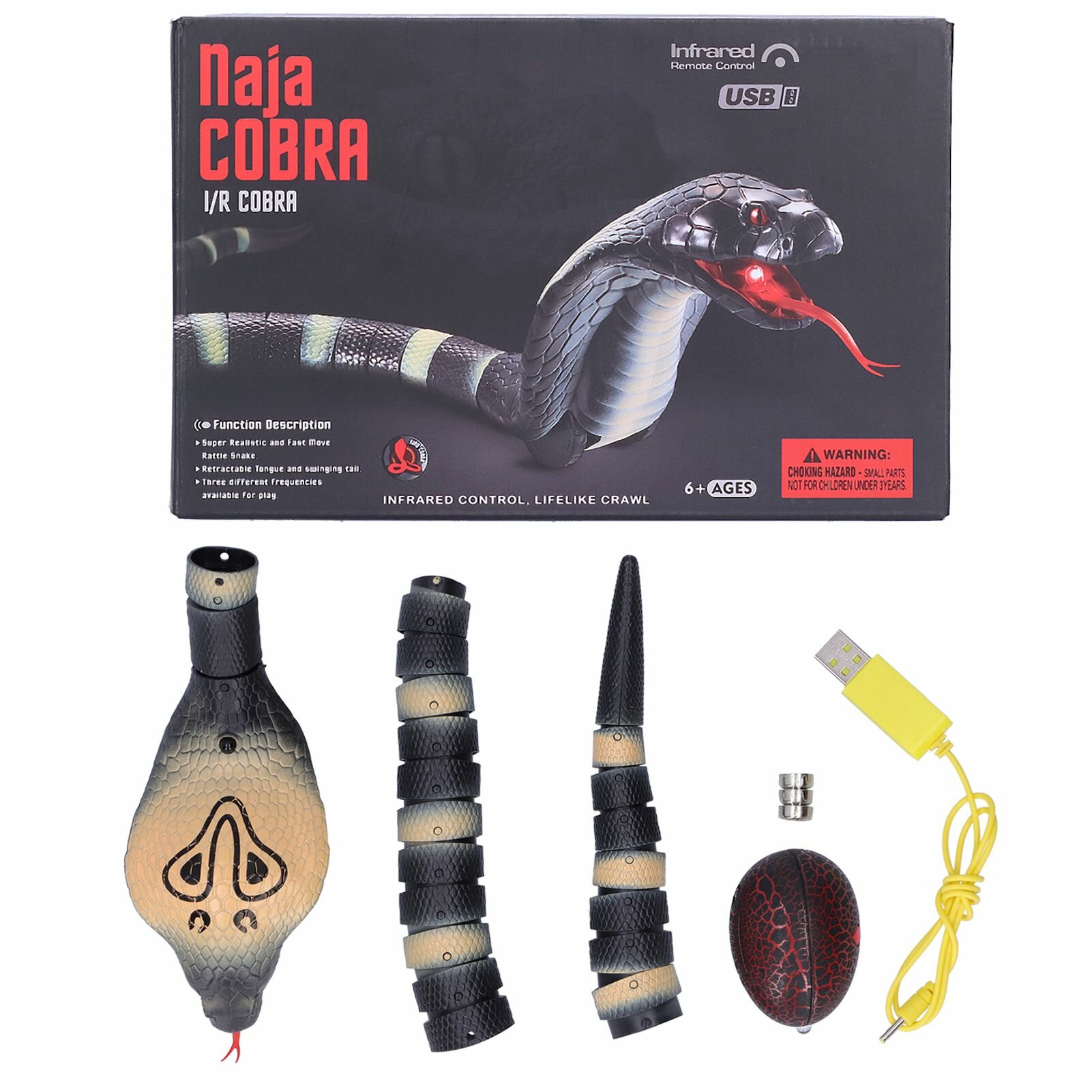 Инфракрасный пульт дистанционного управления, игрушка-змея, имитация змеи, модель животного, электрический трюк, ToyStripe