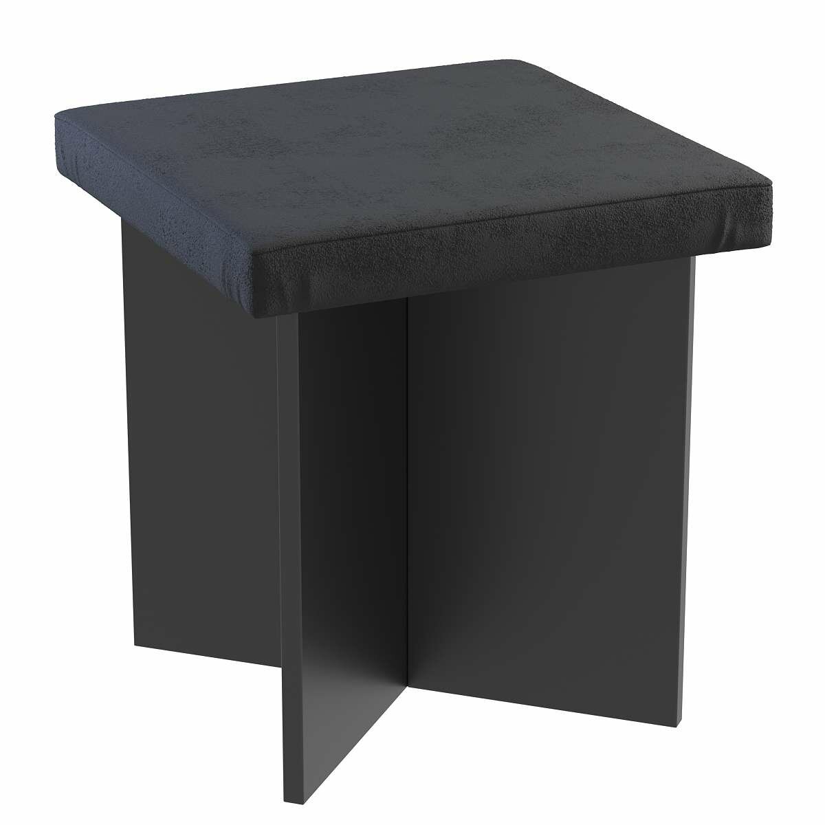 Пуфик серии основа - велюр чёрный бархат №1 (ровная поверхность), Черный. Производитель товара - компания ТОБ.