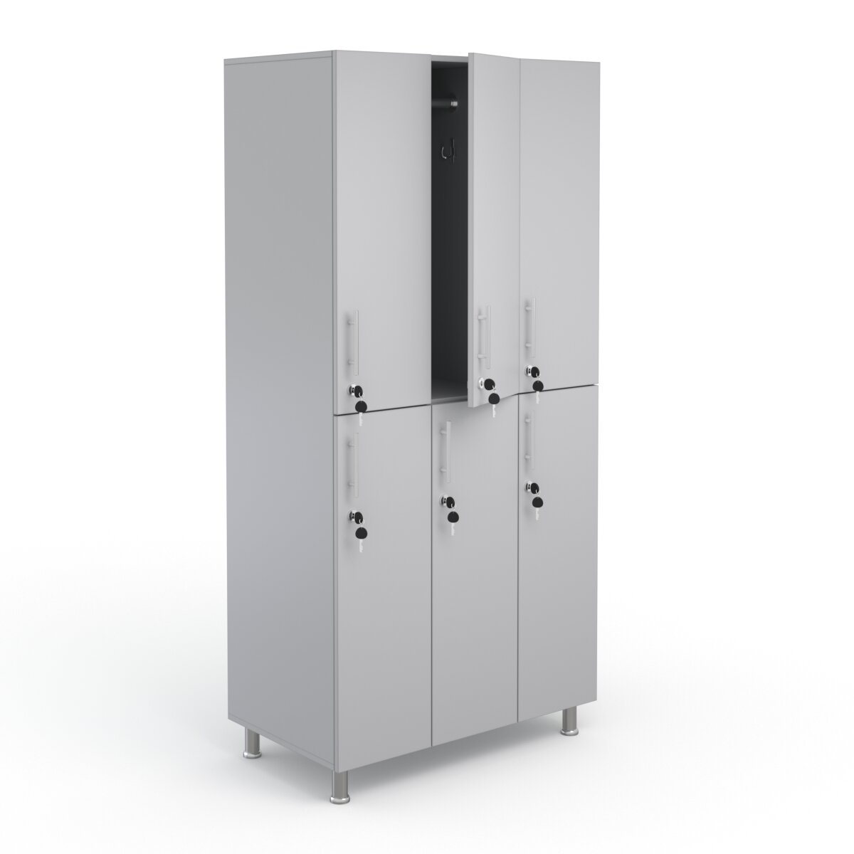 Шкаф для раздевалок 3-секционный 6ти-местный, Серый. Производитель товара - компания Westcom.