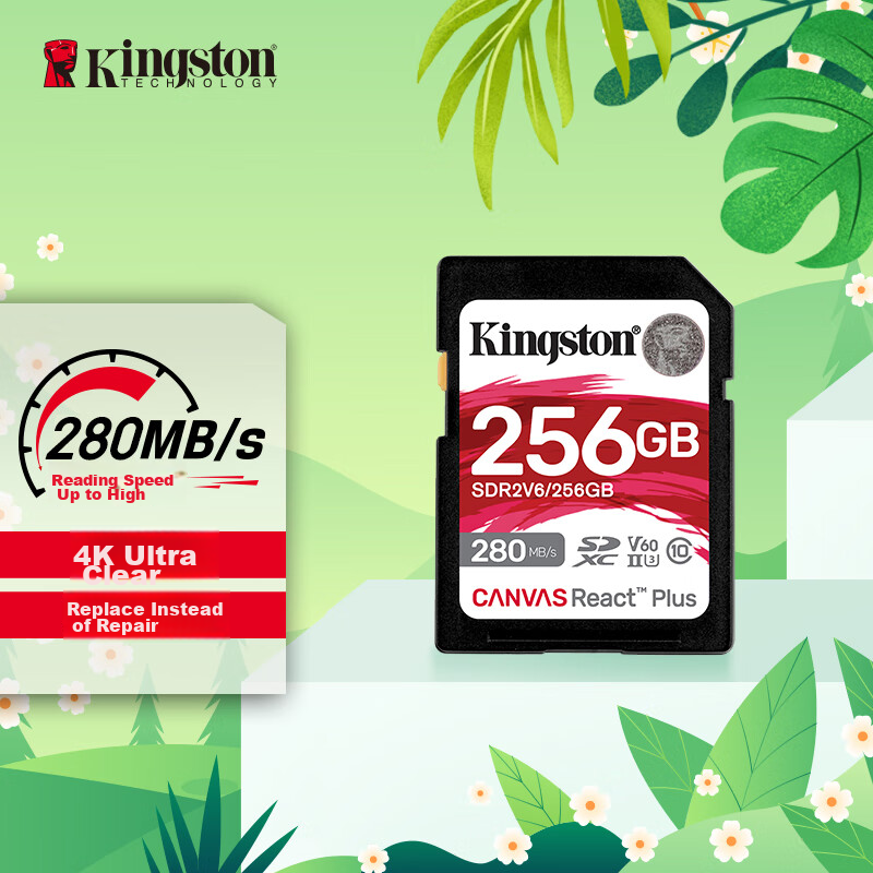Kingston 256GB SD Memory Card U3 V60 4K Digital Camera Memory Card, Read Speed 280MB/s, Write Speed 150MB/s, Mirrorless/DSLR Camera