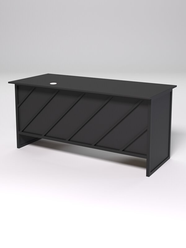 Стол двухтумбовый офисный С-07 "стронг" в стиле лофт декор №2, Черный