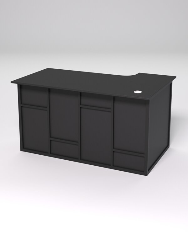 Стол эргономичный офисный СЭ-19А (левосторонний) "стронг" в стиле лофт декор №3, Черный