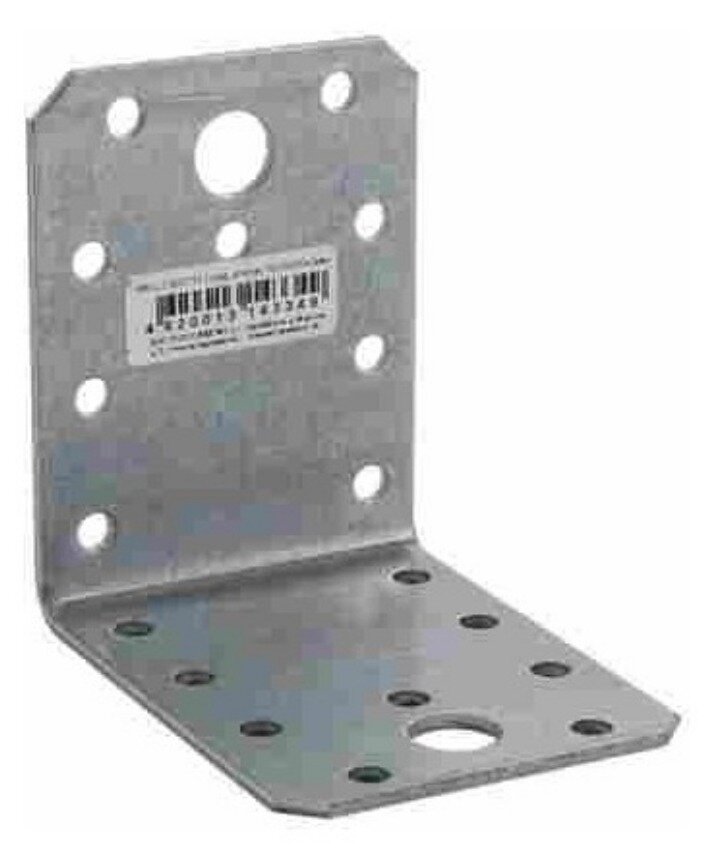 Крепежный уголок Rock Solid Connection / Рок Солид Конекшн перфорированный, из оцинкованной стали, серый, 70х70х55х2мм / строительство и ремонт