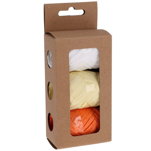 Набор лент для упаковки подарков Рафия Orange Holiday 10 м, 3 шт, Koopman, ATC900040-1