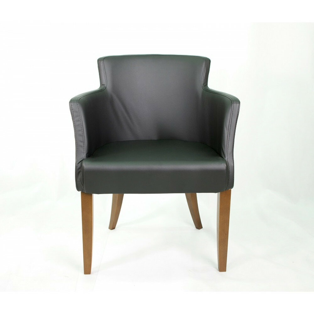 (kri-sdb-bl) Стул Крипс, искусственная кожа, цвет черный Ecotex 3001, опора деревянная (арт. AL-580)