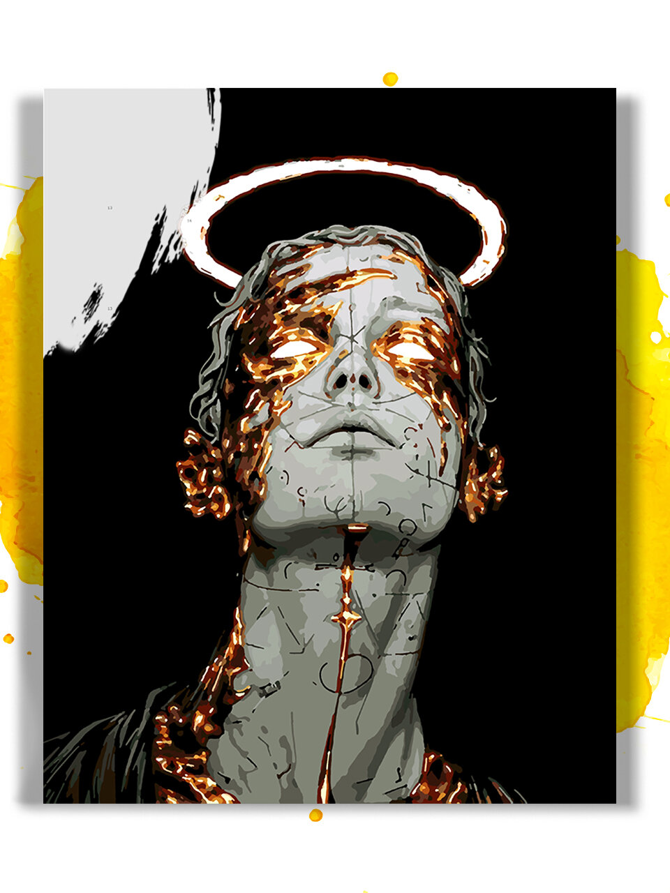 Картина по номерам НА ХОЛСТАХ Ангел в золоте