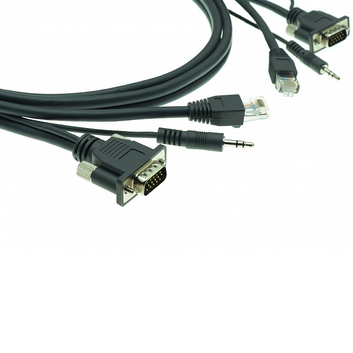 Кабель kramer c-gmac/gmac-15, micro, vga (вилка) + аудио + rj-45 на vga (вилка) + аудио + rj-45, 4,6м.