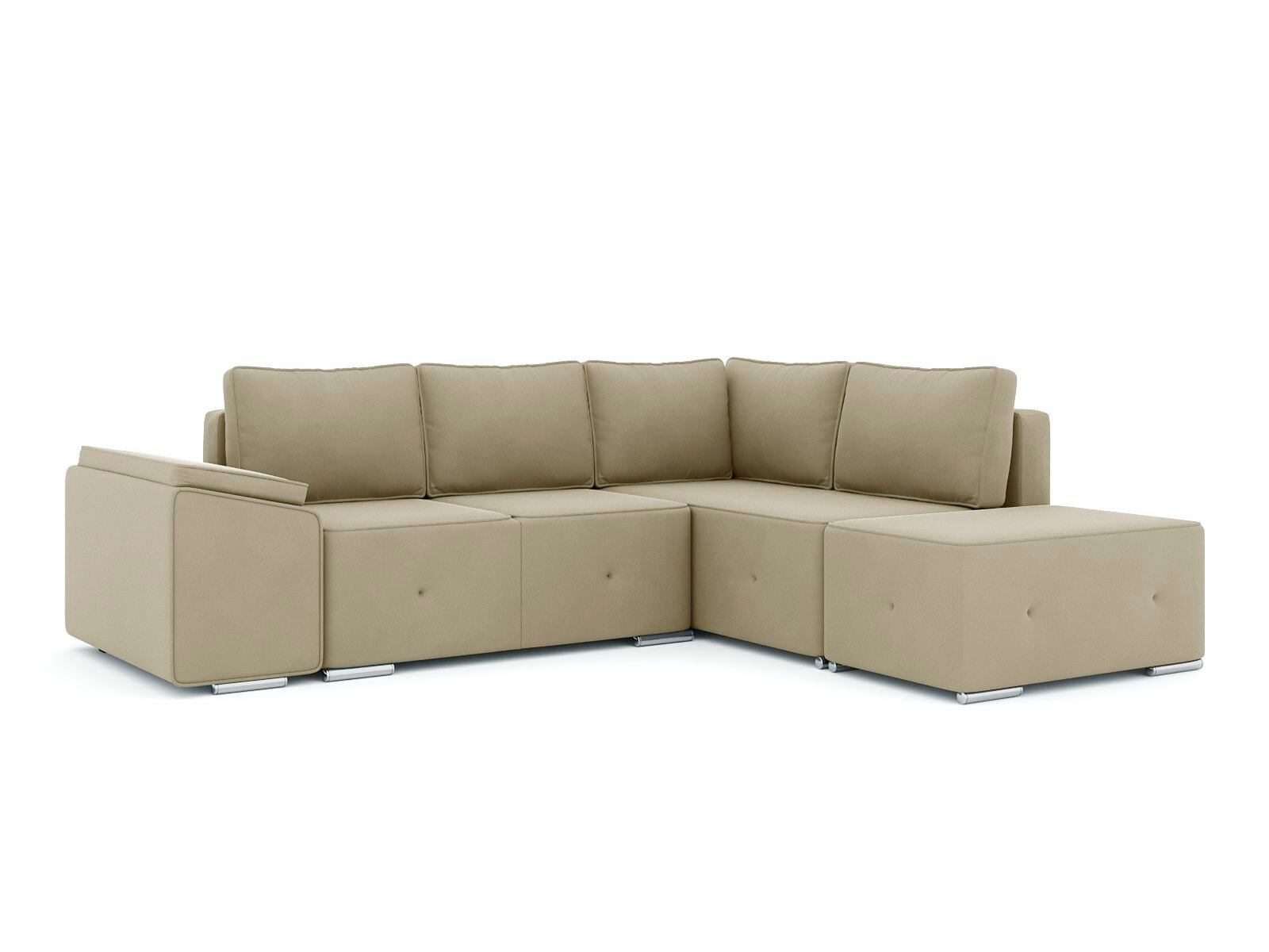 Угловой диван Хавьер, еврокнижка, ПБ, угол левый/правый, велюр Зара Сафари