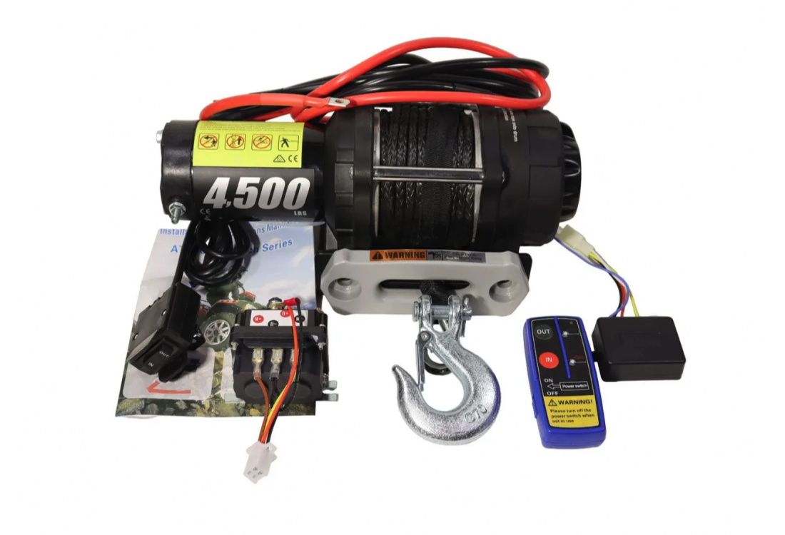 Электрическая лебедка 4500LBS, кевларовый трос.