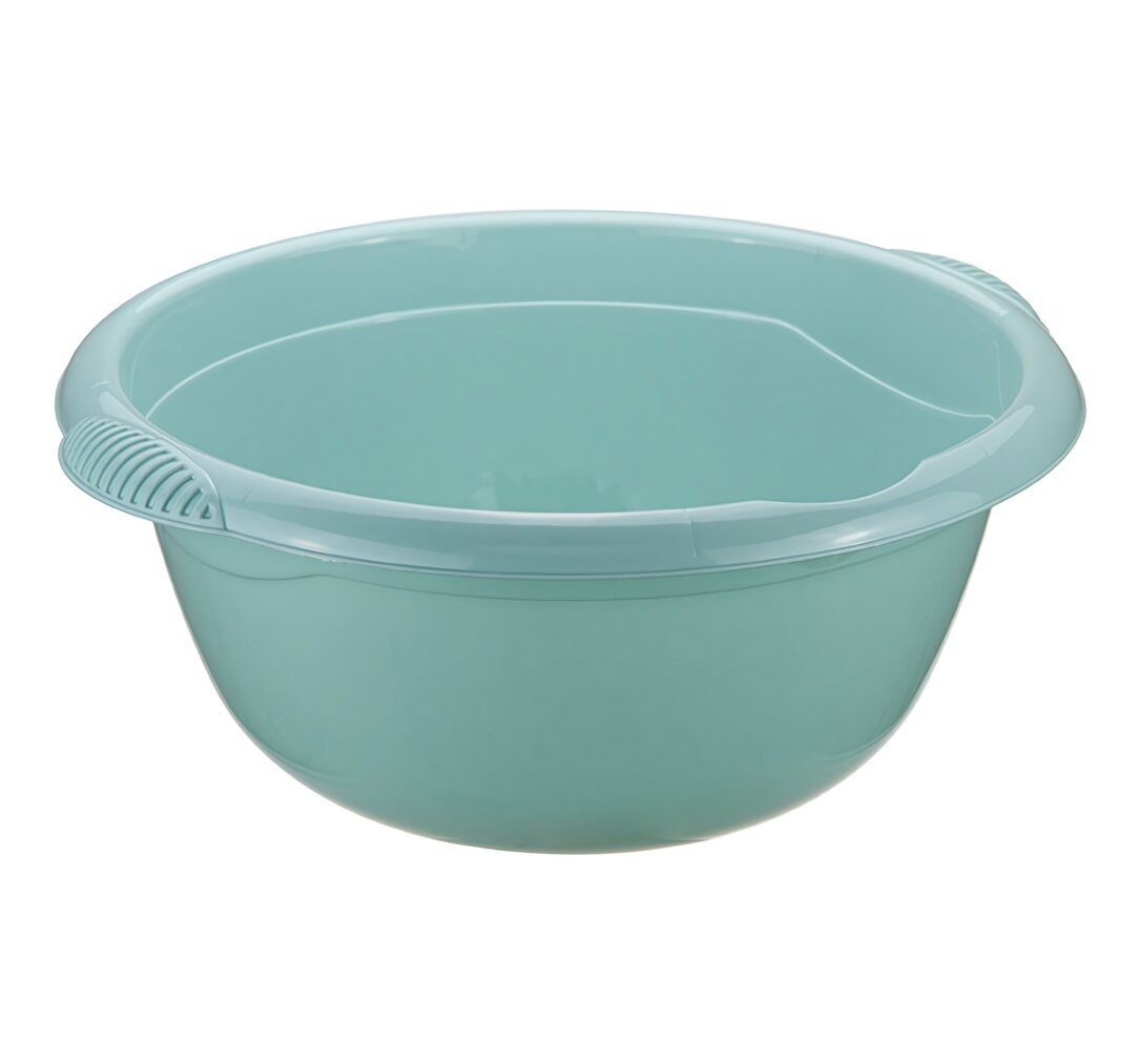 Таз пластиковый 6,5л с ручками и носиком, цвет морская волна