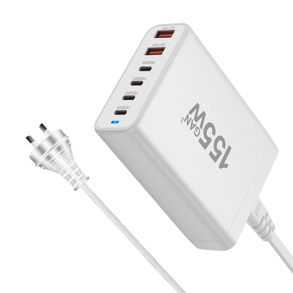 Зарядка Адаптер питания Зарядная станция с 6 портами настольного быстрого зарядного устройства USB Type C