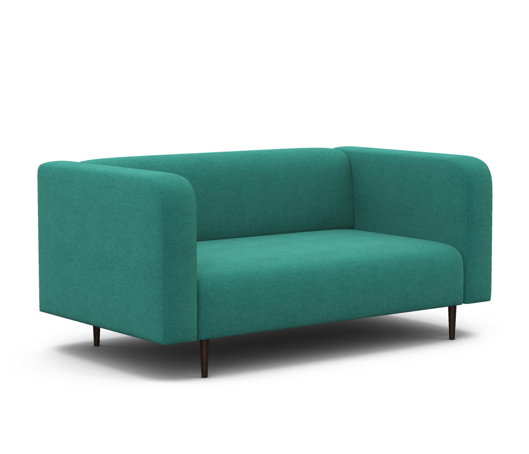 Диван Акцент, офисный, прямой, 134х67х78 см, с подлокотниками, с ножками, велюр, бирюзовый