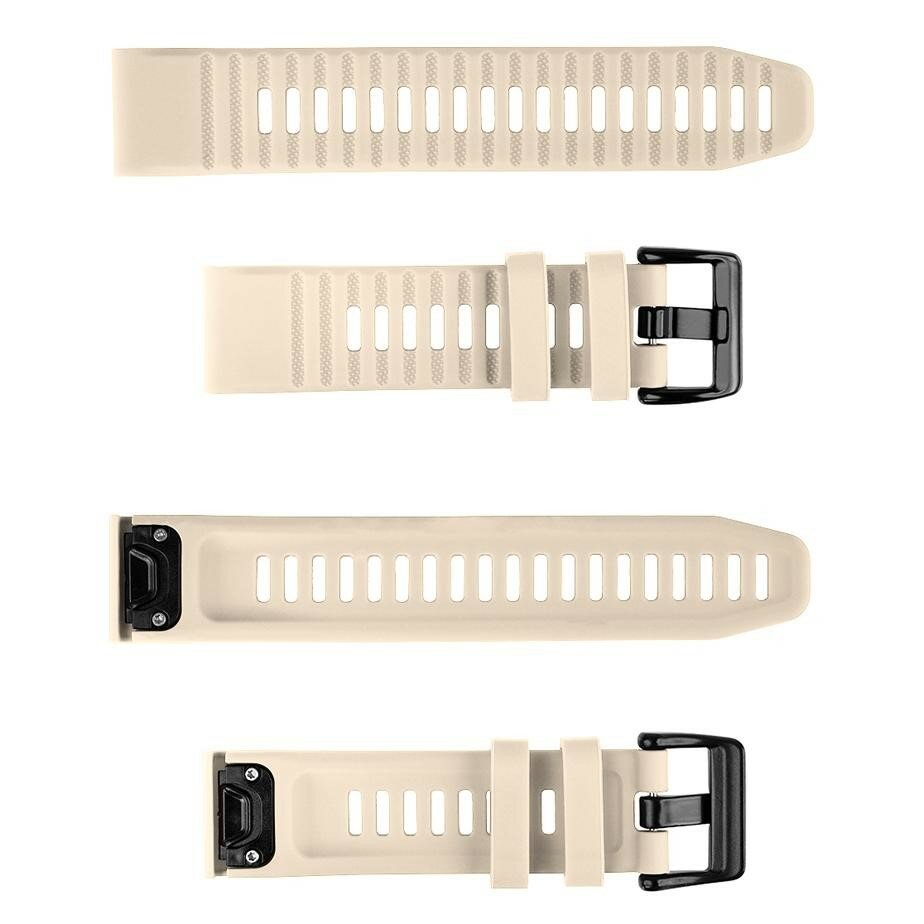 Ремешок силиконовый для умных часов 22мм Garmin Approach S60 / S62 / D2 Delta / Forerunner 935 / 945 / Quatix 5 бежевый