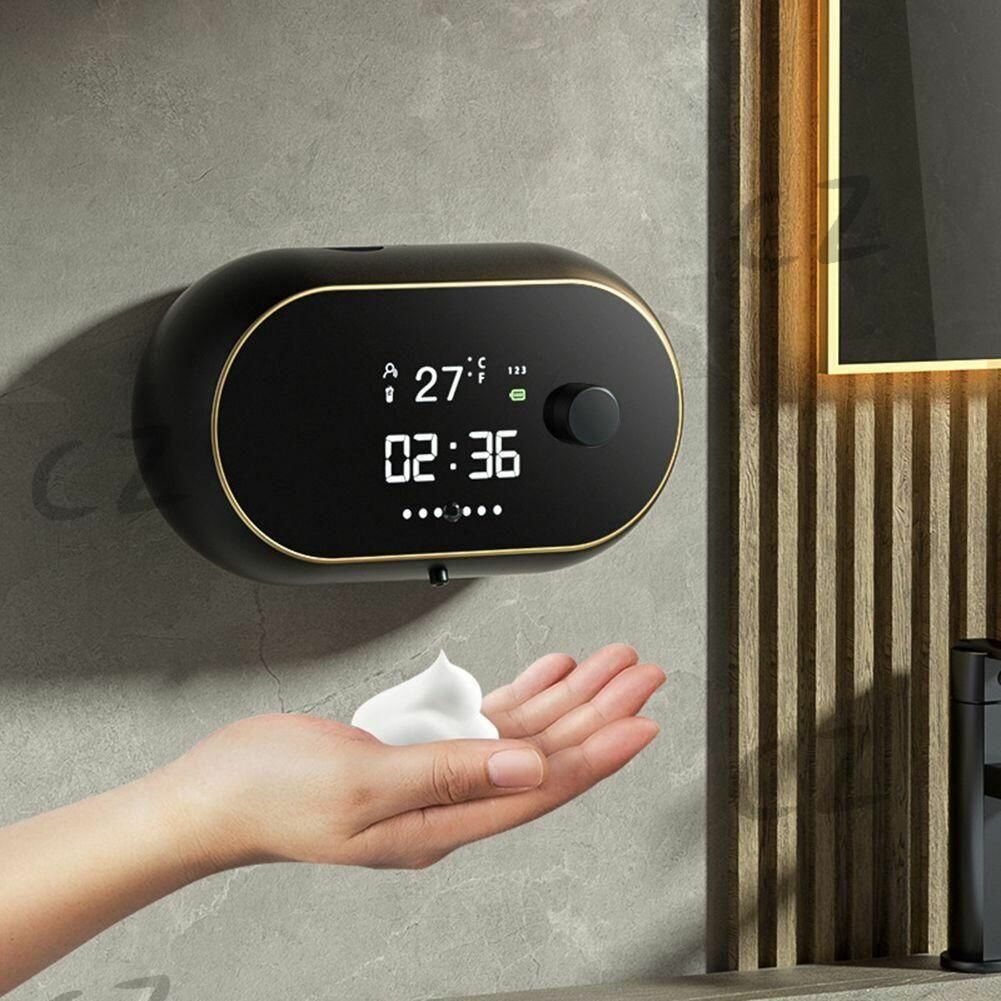 USB-перезаряжаемый сенсорный дозатор мыла с цифровым дисплеем, настенное крепление для мытья рук