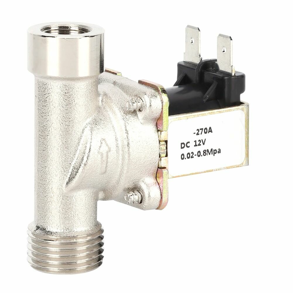 Клапан давления воды, 2-позиционный, 2-ходовой, латунное покрытие, механический, нормальный закрытый вход, 12 В постоянного тока