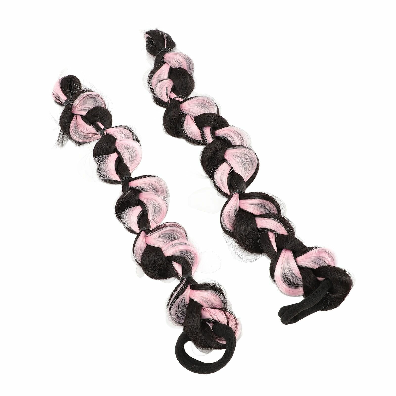 2 шт. пузырьковых хвостовых накладок, синтетические косички, длинные косы, волосы для женщин и девушек, коричневый, черный, розовый