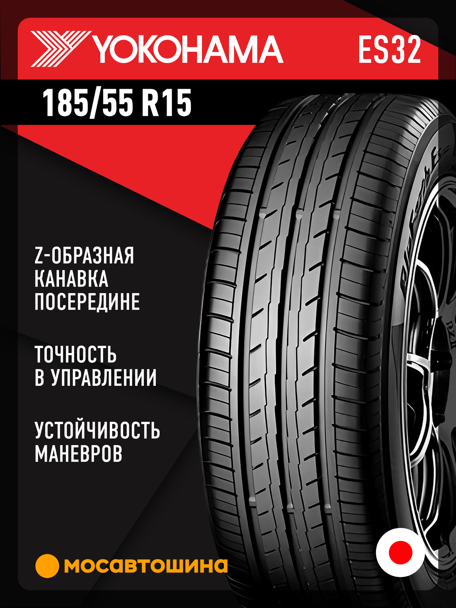 Летние автомобильные шины Yokohama Bluearth ES32 185/55 R15 82V