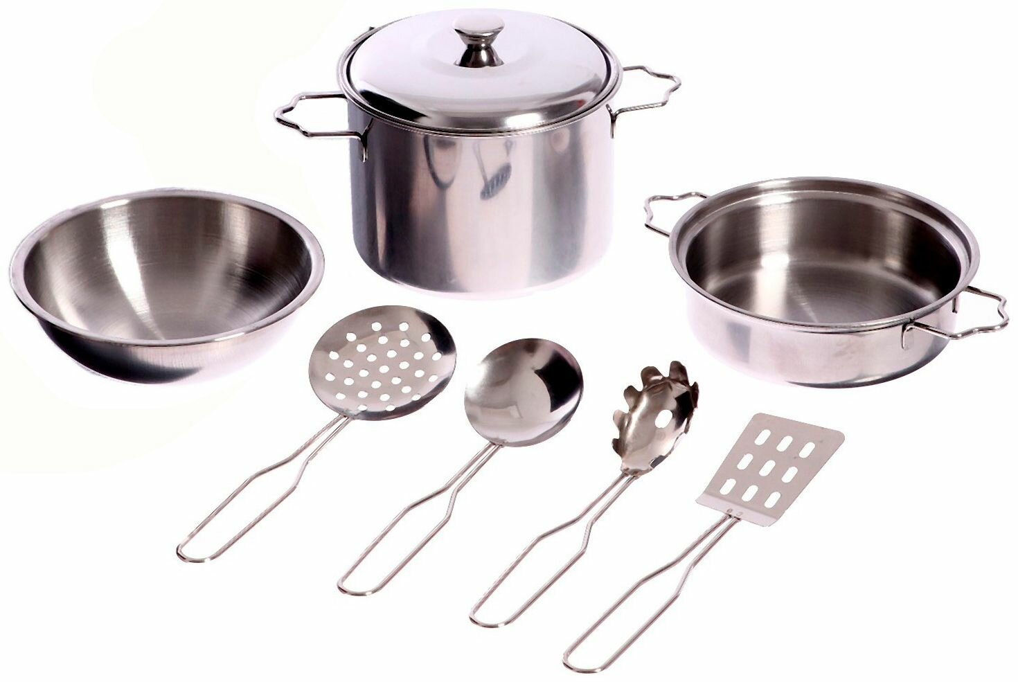 Набор игрушечной кухонной посуды "Поварёнок", детский игровой комплект для сюжетно-ролевой игры, юный повар, 8 предметов