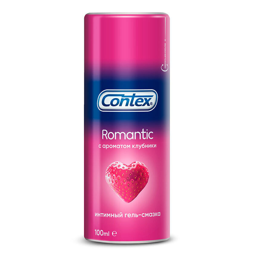 Гель-смазка Contex "Romantic", водная основа, с ароматом клубники