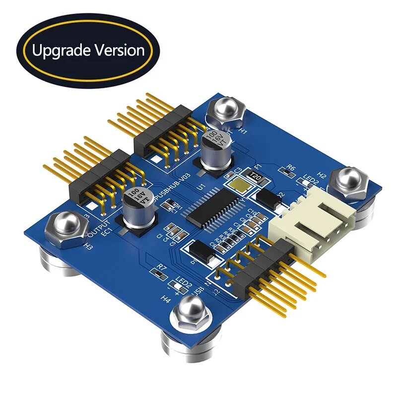 USB2.0 9-контактный разветвитель на 2x 9-контактный 4-контактный интерфейс питания 4-портовый концентратор USB 2.0 Материнская плата 9-контактный разъем 1–2 + магнитное основание