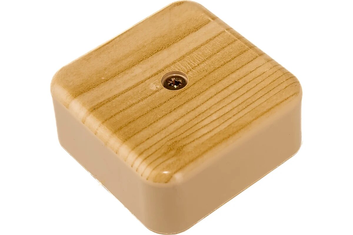 Урал ПАК распаечная коробка открытой проводки 50х50х20 мм светлое дерево без клеммы IP40