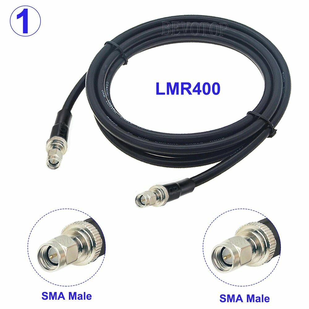 BEVOTOP коаксиальный кабель SMA-SMA LMR400 50 Ом 50 см 15M, SMA M to SMA M