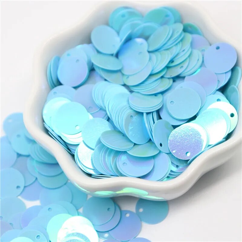 Пайетки синие ab blue 20 мм