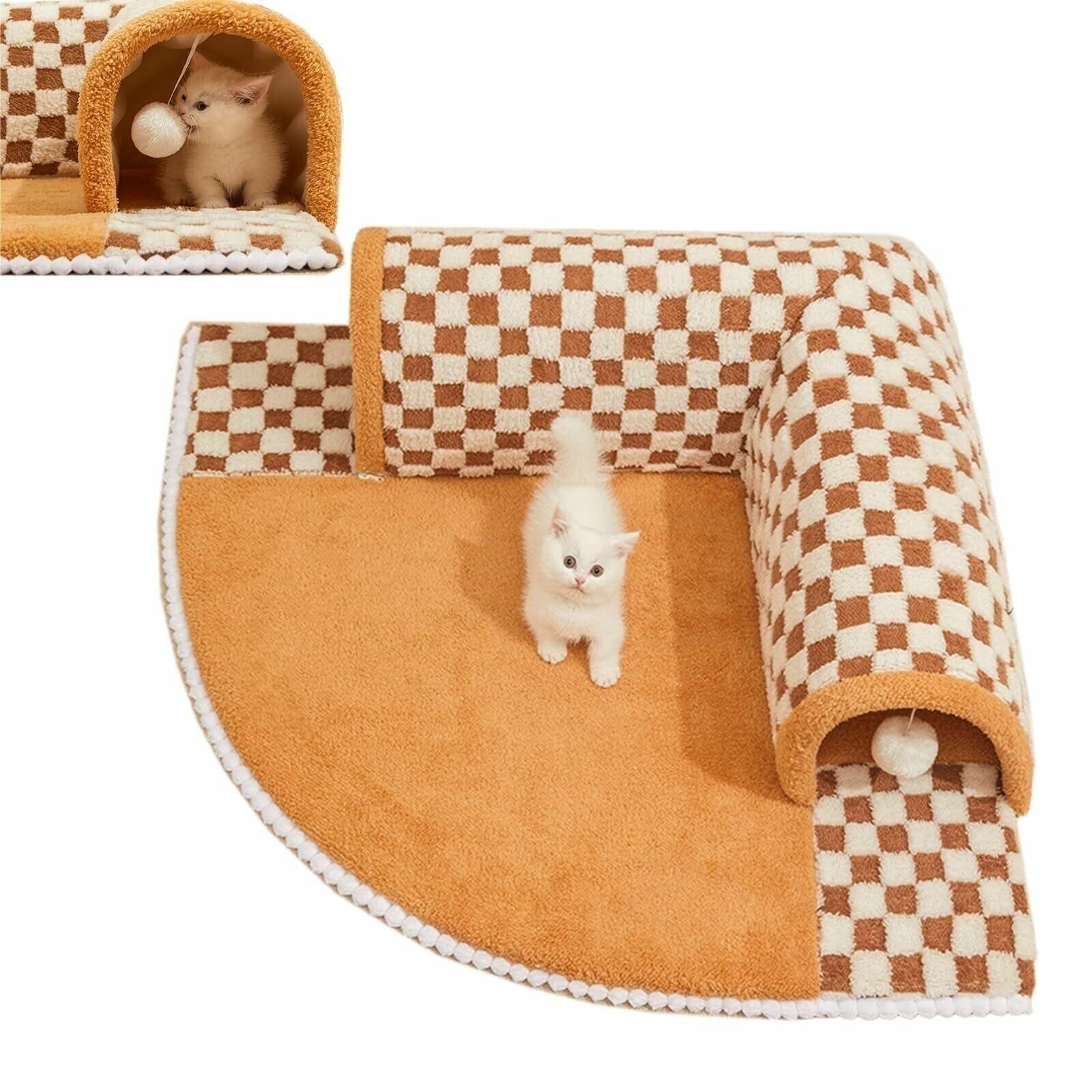 Кошачий туннель-кровать, Мягкий кошачий домик, Игрушки для кошек в комплекте, Уютная кровать для питомцев
